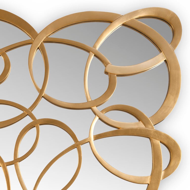 Swirl Gold Mirror with Solid Mahogany Wood For Sale at 1stDibs | gold ...