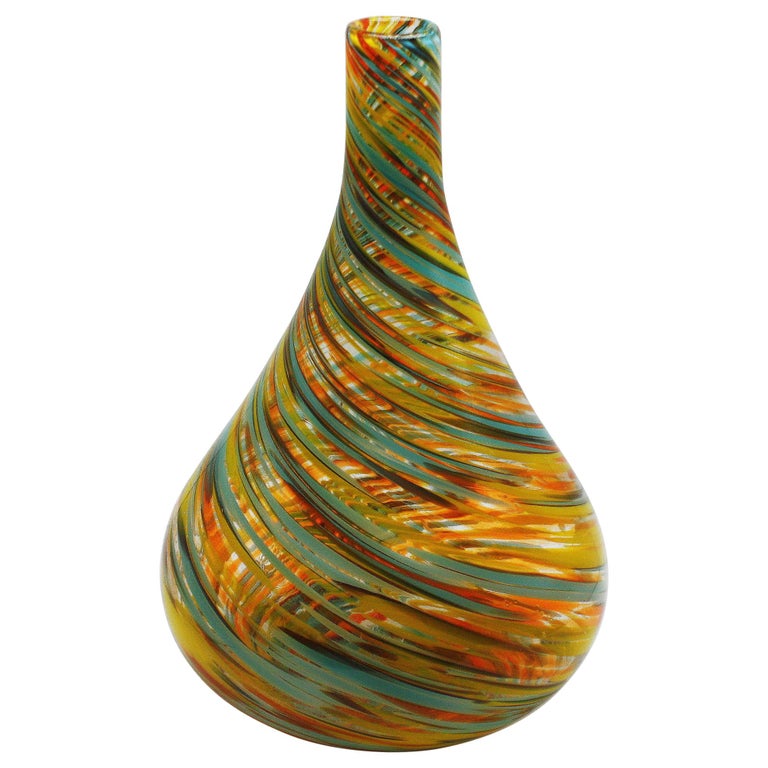 Swirled Murano Glass Vase, circa 1970 at 1stDibs