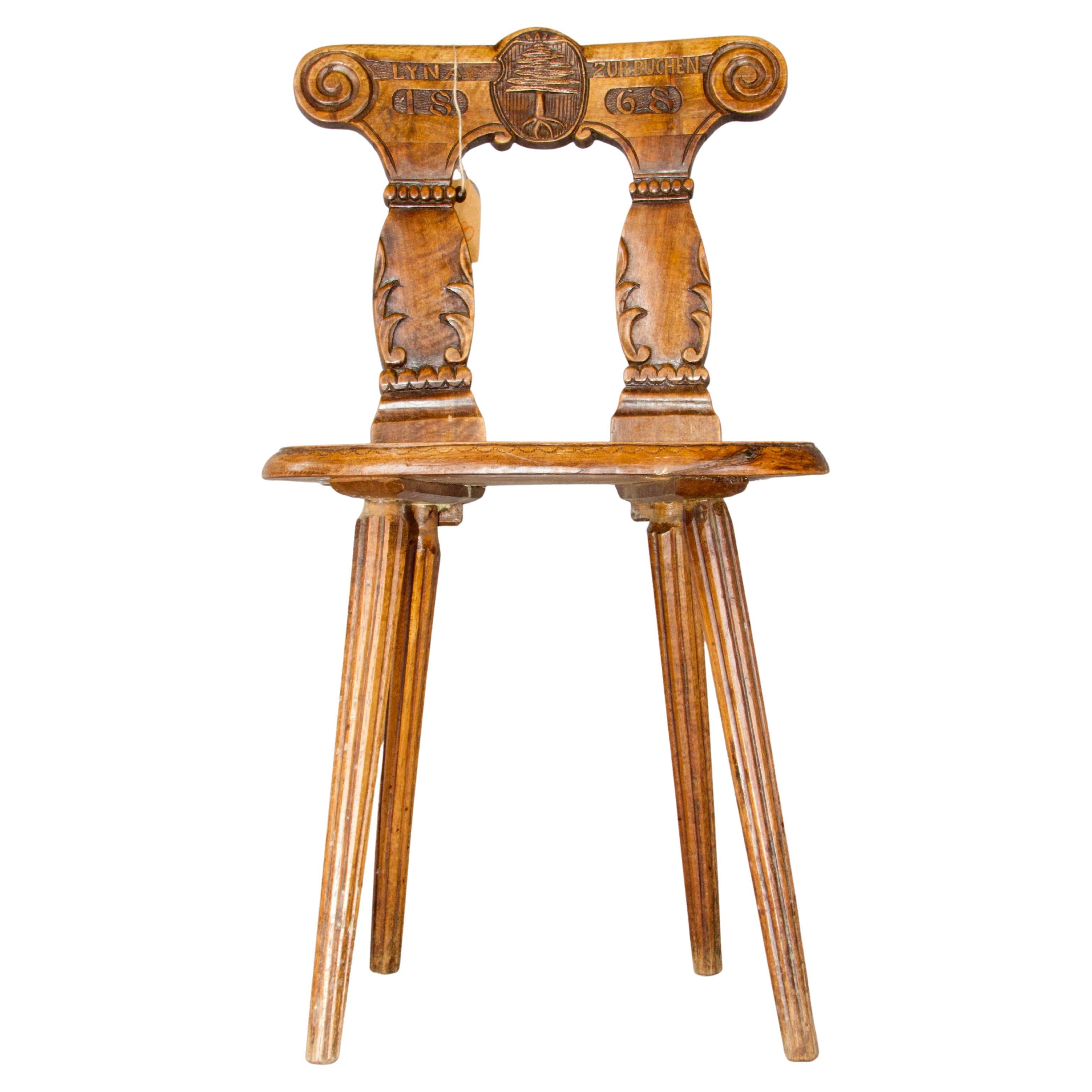 Swiss alp escabelle B 73 dated 1786 For Sale at 1stDibs