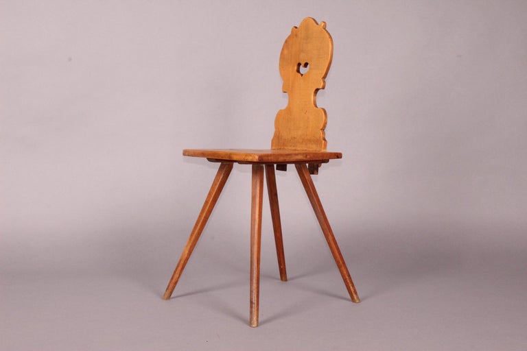 Swiss Alp, folk art , Escabelle For Sale at 1stDibs