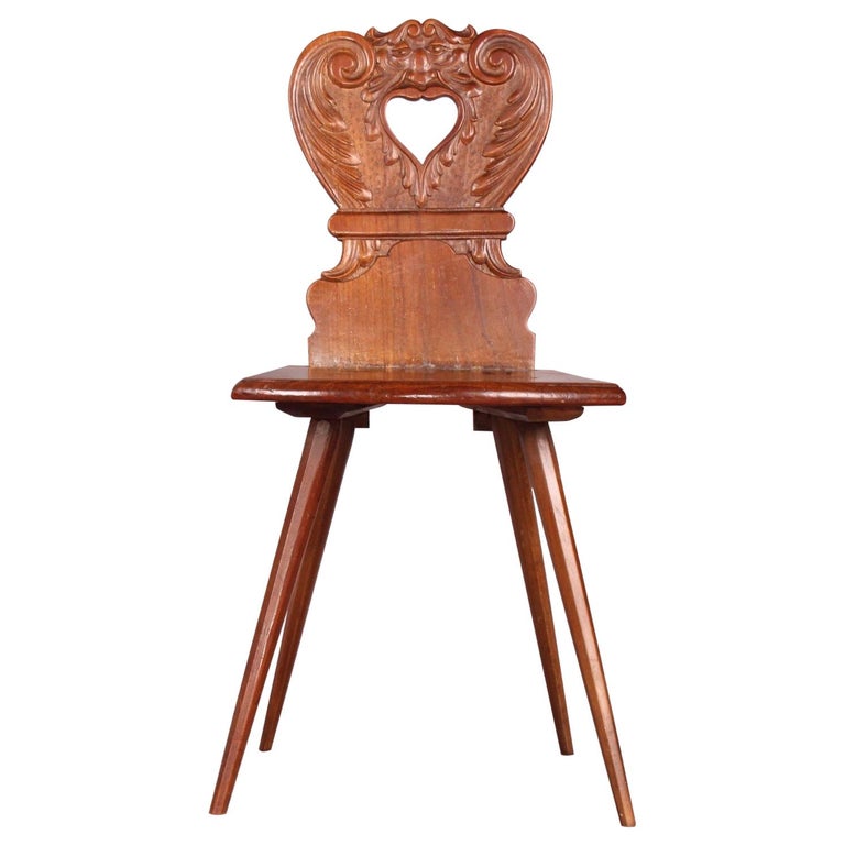 Swiss Alp, folk art , Escabelle For Sale at 1stDibs