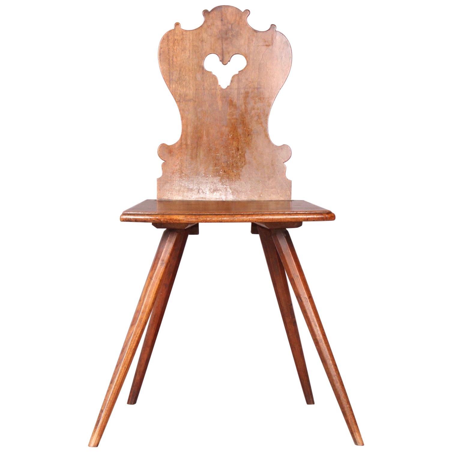 Swiss Alp, folk art Escabelle For Sale at 1stDibs