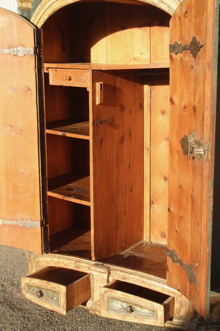 Swiss Alp Painted Cupboard For Sale at 1stDibs