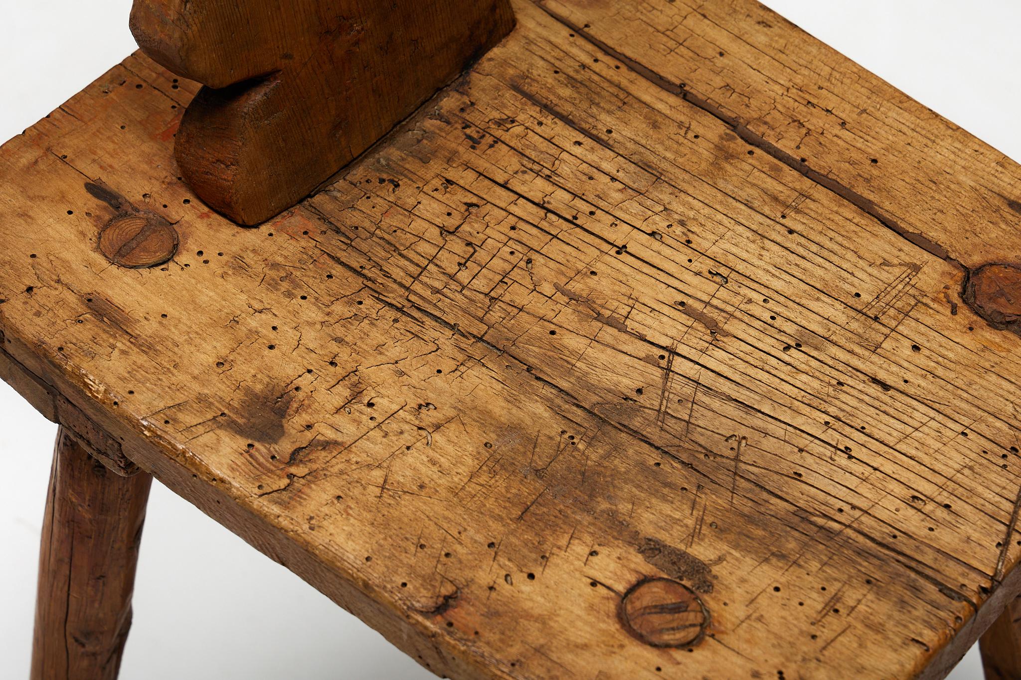 Swiss Alpine Folk Art Chair, 19th Century For Sale at 1stDibs