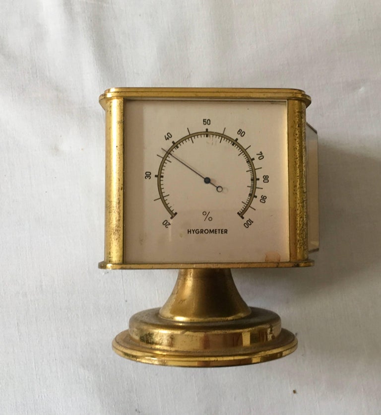 Swiss Art Deco Brass Angelus Meteo Desk Clock Weather Station at ...