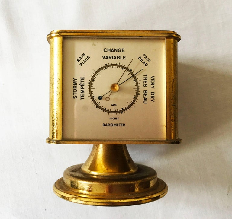 Swiss Art Deco Brass Angelus Meteo Desk Clock Weather Station at 1stDibs