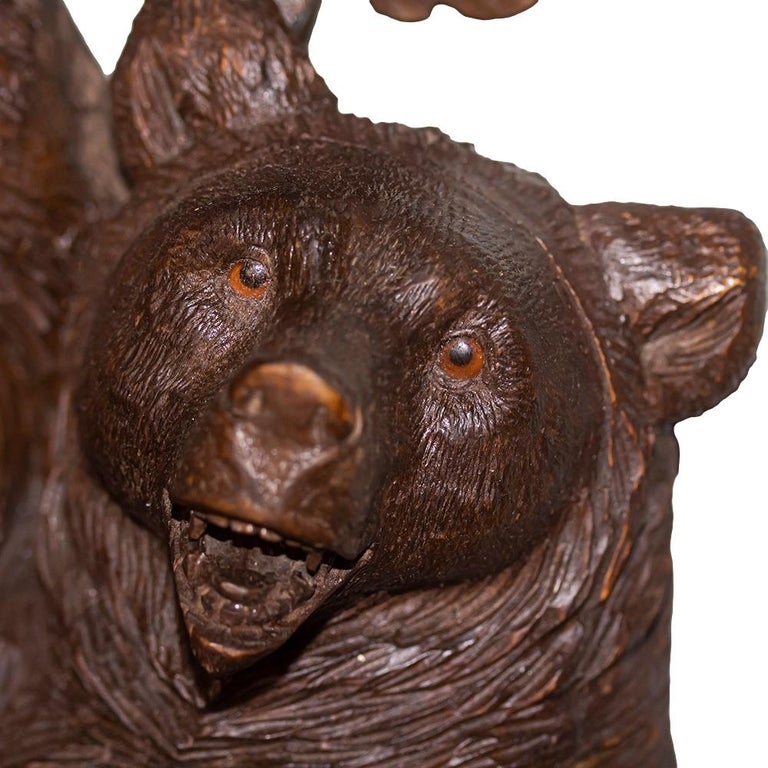 Swiss Black Forest Wall Hung Bear Mirror at 1stDibs