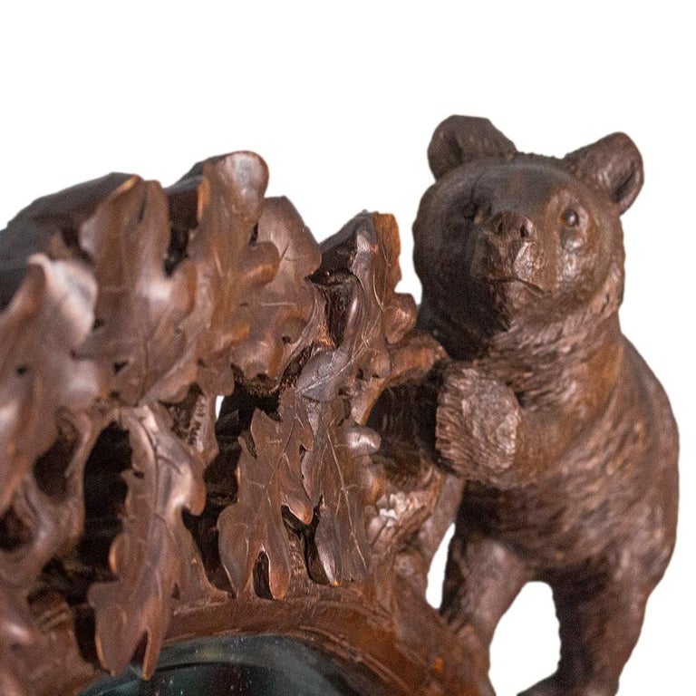 Swiss Black Forest Wall Hung Bear Mirror at 1stDibs