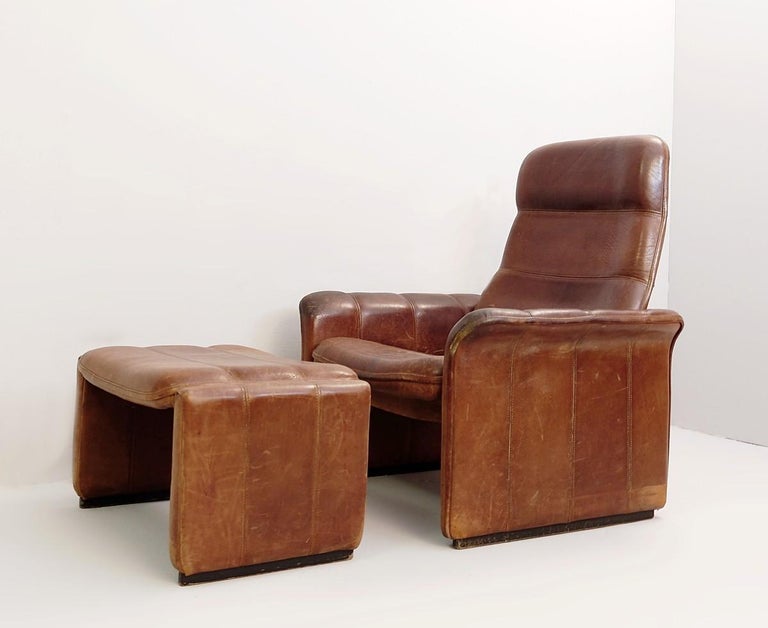 Swiss Buffalo Leather DS-50 Lounge Chair and Ottoman from De Sede ...