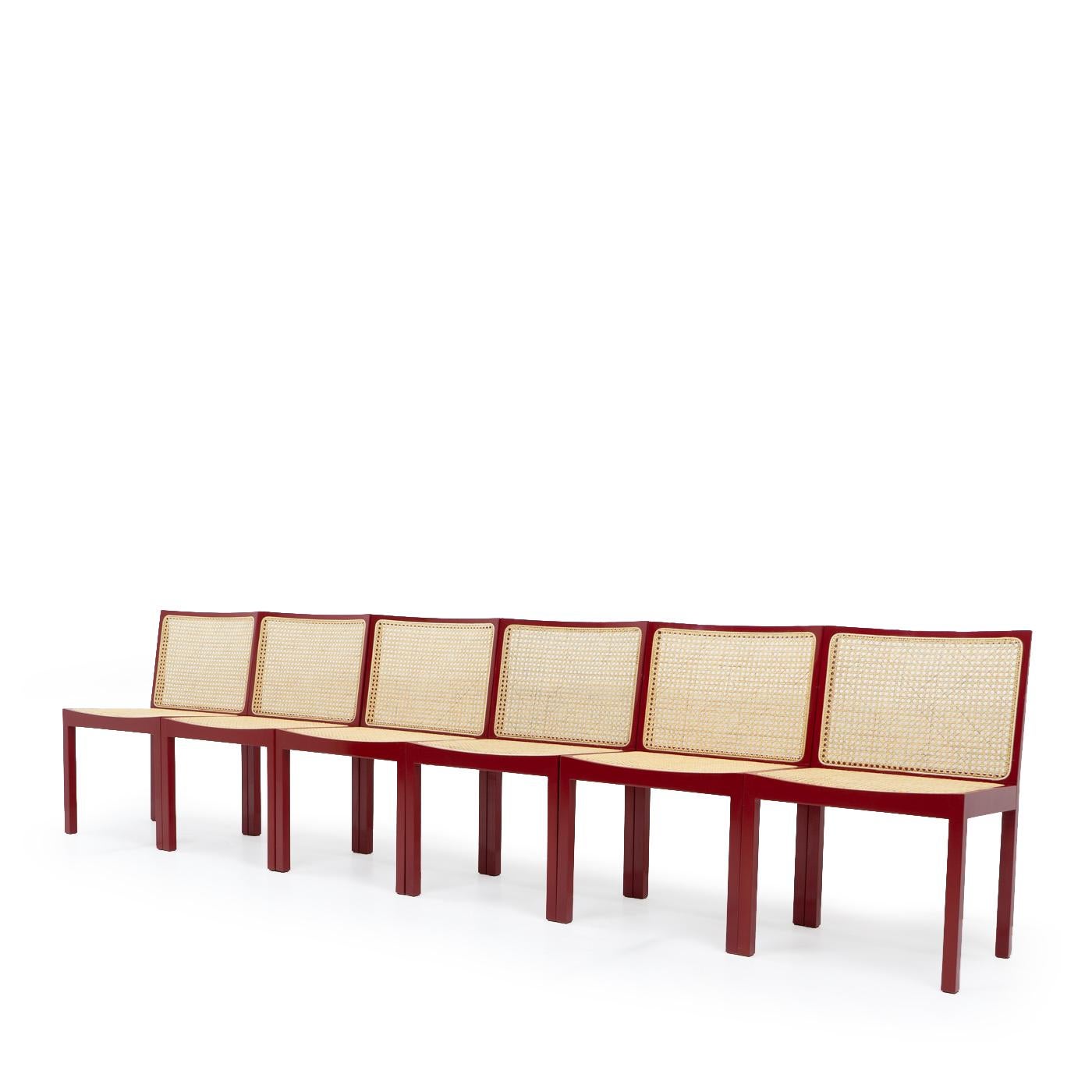 Swiss Design Bank Stühle, or Bench Chairs by Willy Rizzo, Set of six ...