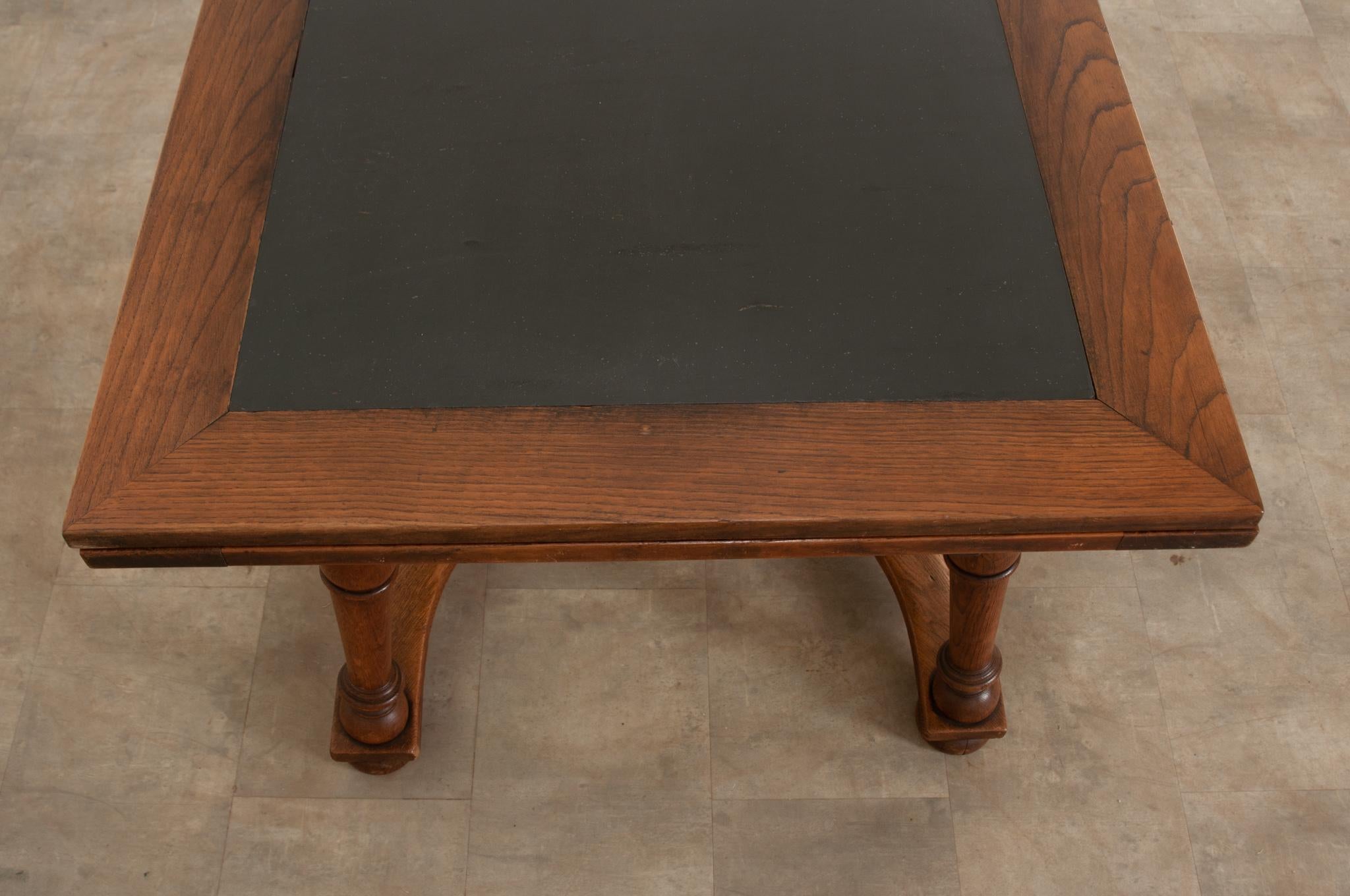 Swiss Draw Leaf Table with Inset Slate Top For Sale at 1stDibs