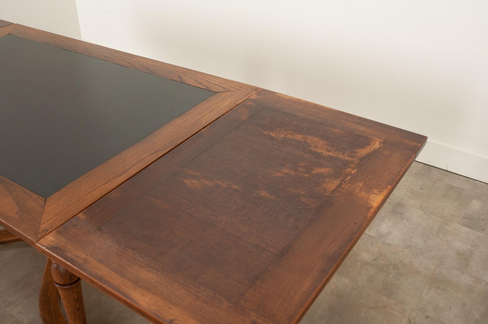 Swiss Draw Leaf Table with Inset Slate Top For Sale at 1stDibs