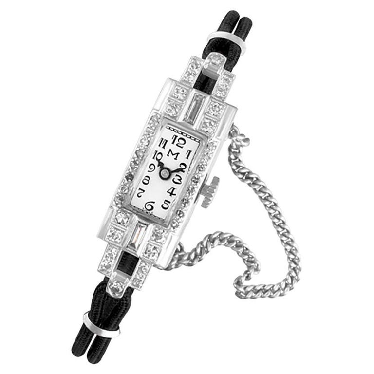 Swiss Made Cocktail Watch with Diamonds Platinum Manual at 1stDibs