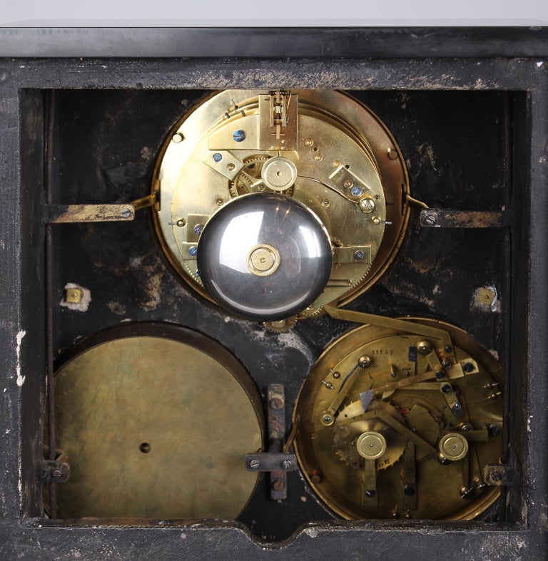 Swiss Mantel Clock, Barometer, Moon Phase and Perpetual Calendar, 19th ...