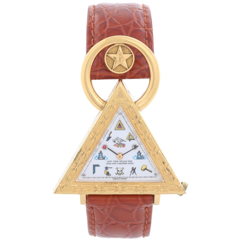 Swiss Masonic Triangular Wristwatch at 1stDibs