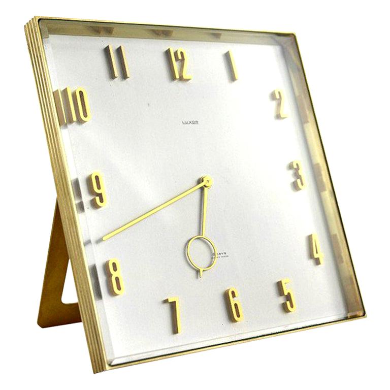 Swiss Midcentury Table Clock by Luxor, 1950s at 1stDibs | luxor clocks