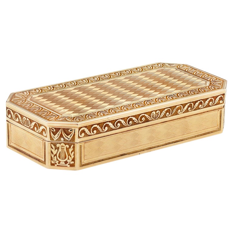 Swiss Multicoloured Gold Snuff Box For Sale at 1stDibs