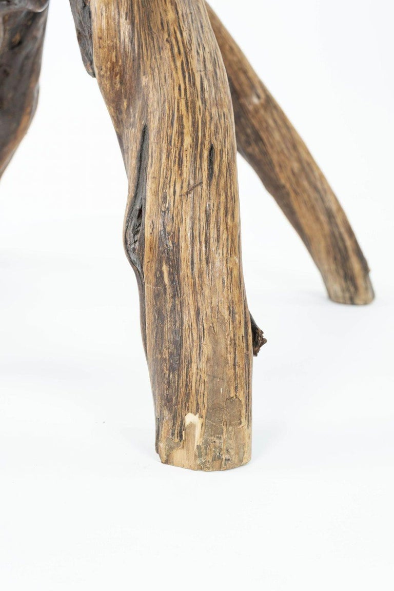 Swiss Naturalistic Root Wood Base Side Table For Sale at 1stDibs