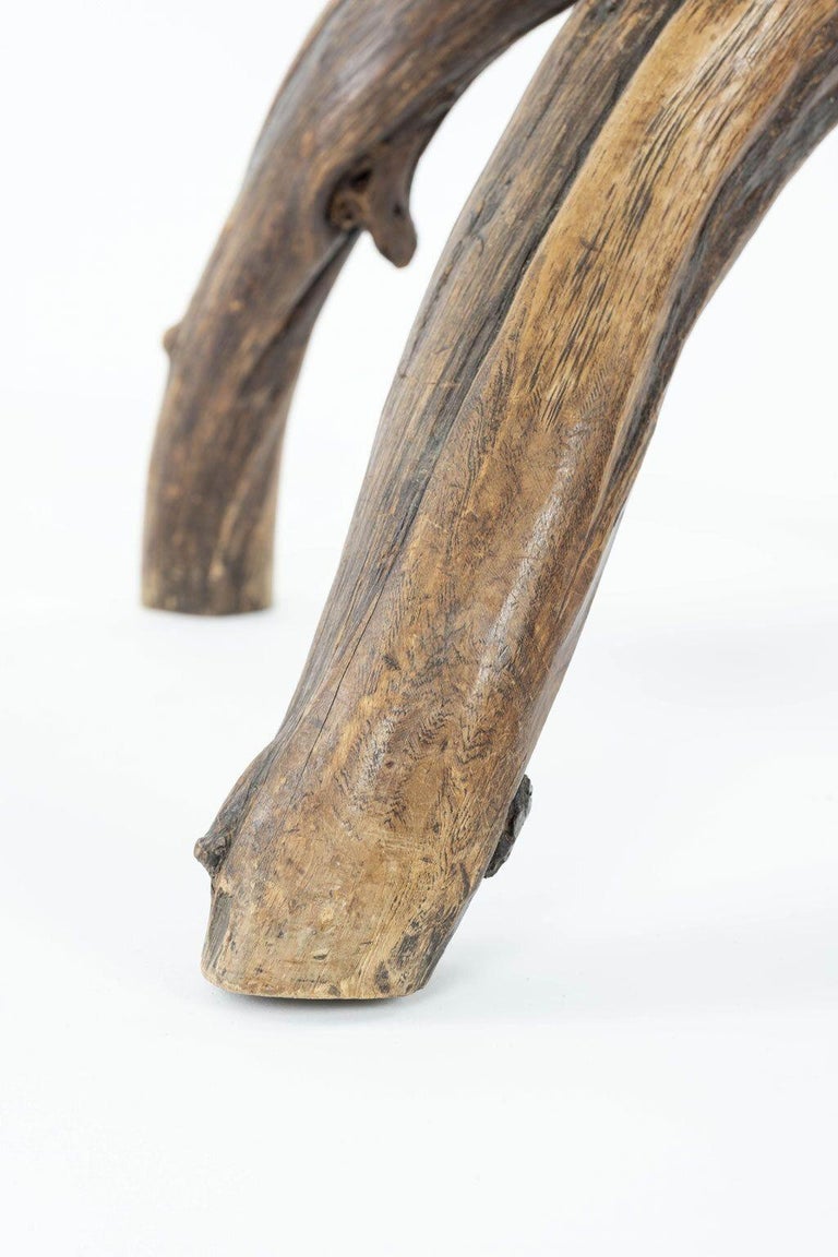 Swiss Naturalistic Root Wood Base Side Table For Sale at 1stDibs