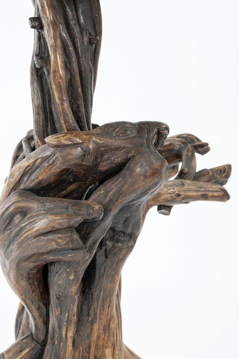Swiss Naturalistic Root Wood Base Side Table For Sale at 1stDibs