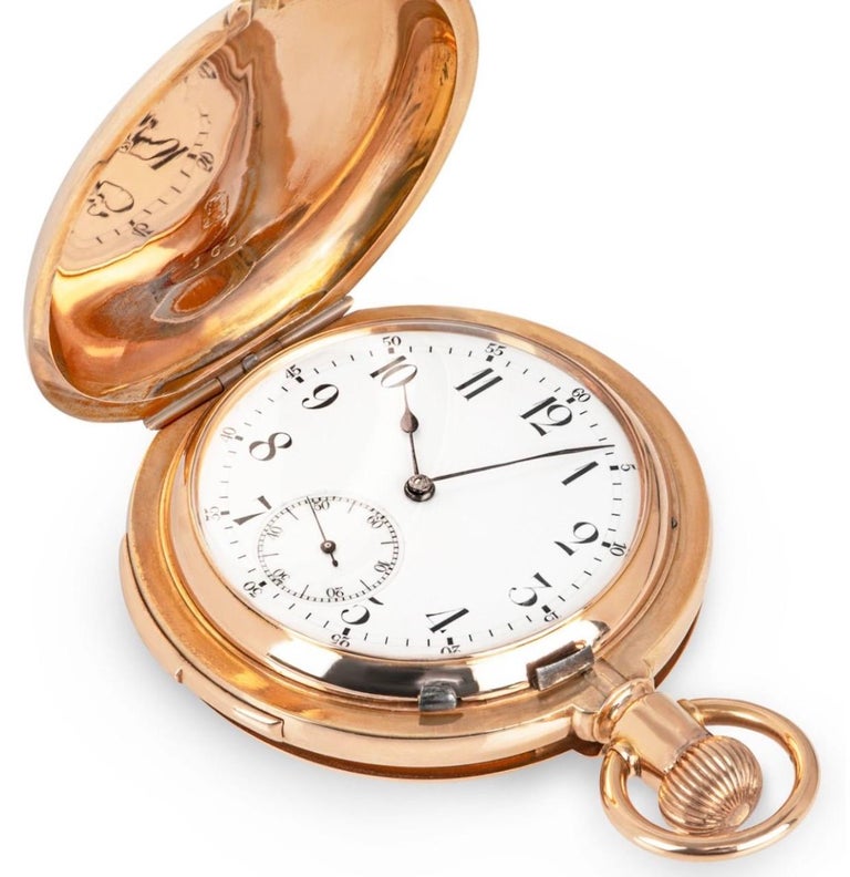 Swiss Rose Gold Double-Sided Calendar Quarter Repeated Keyless Lever ...