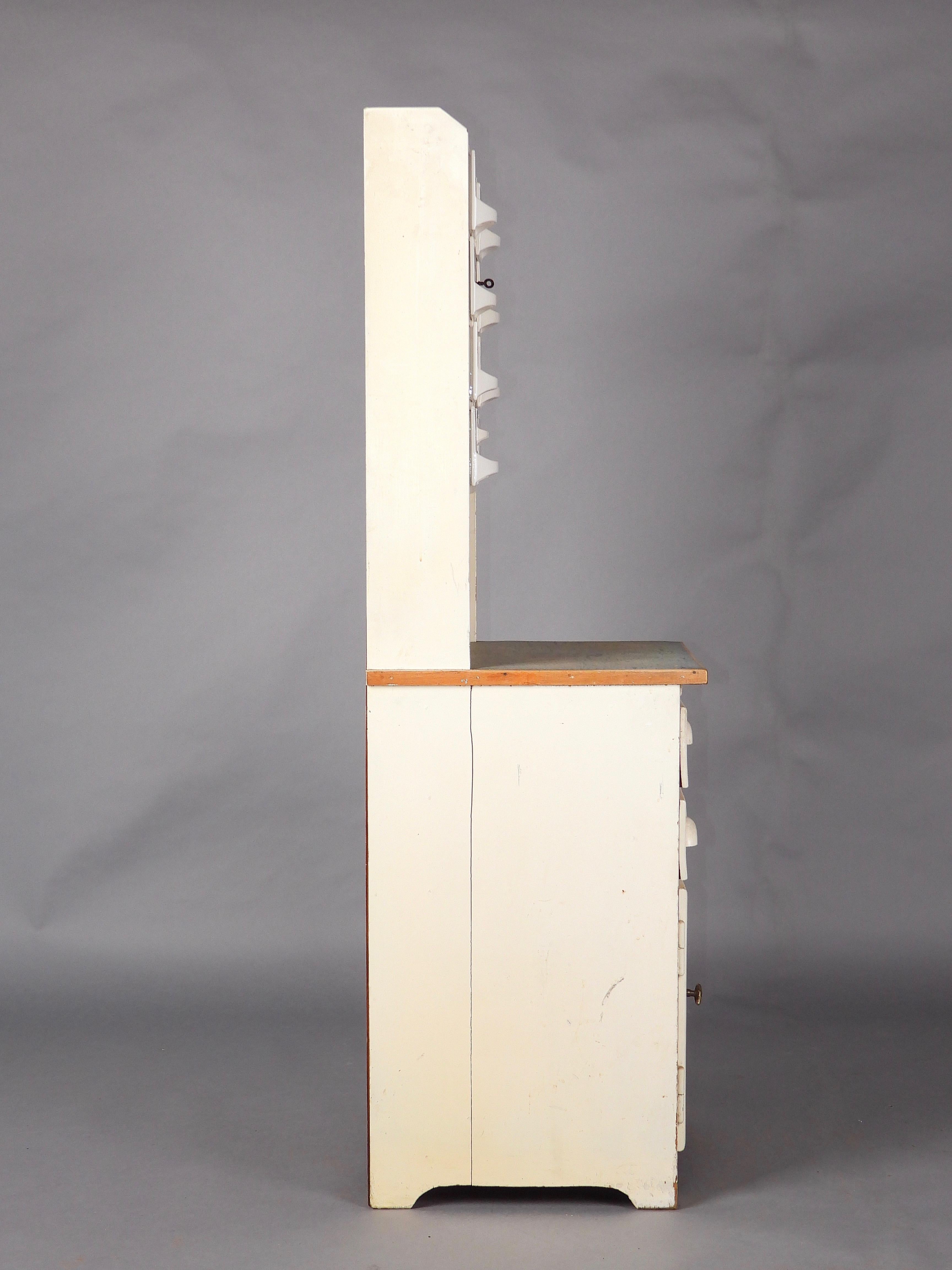 Swiss spice cabinet in wood and porcelain For Sale at 1stDibs