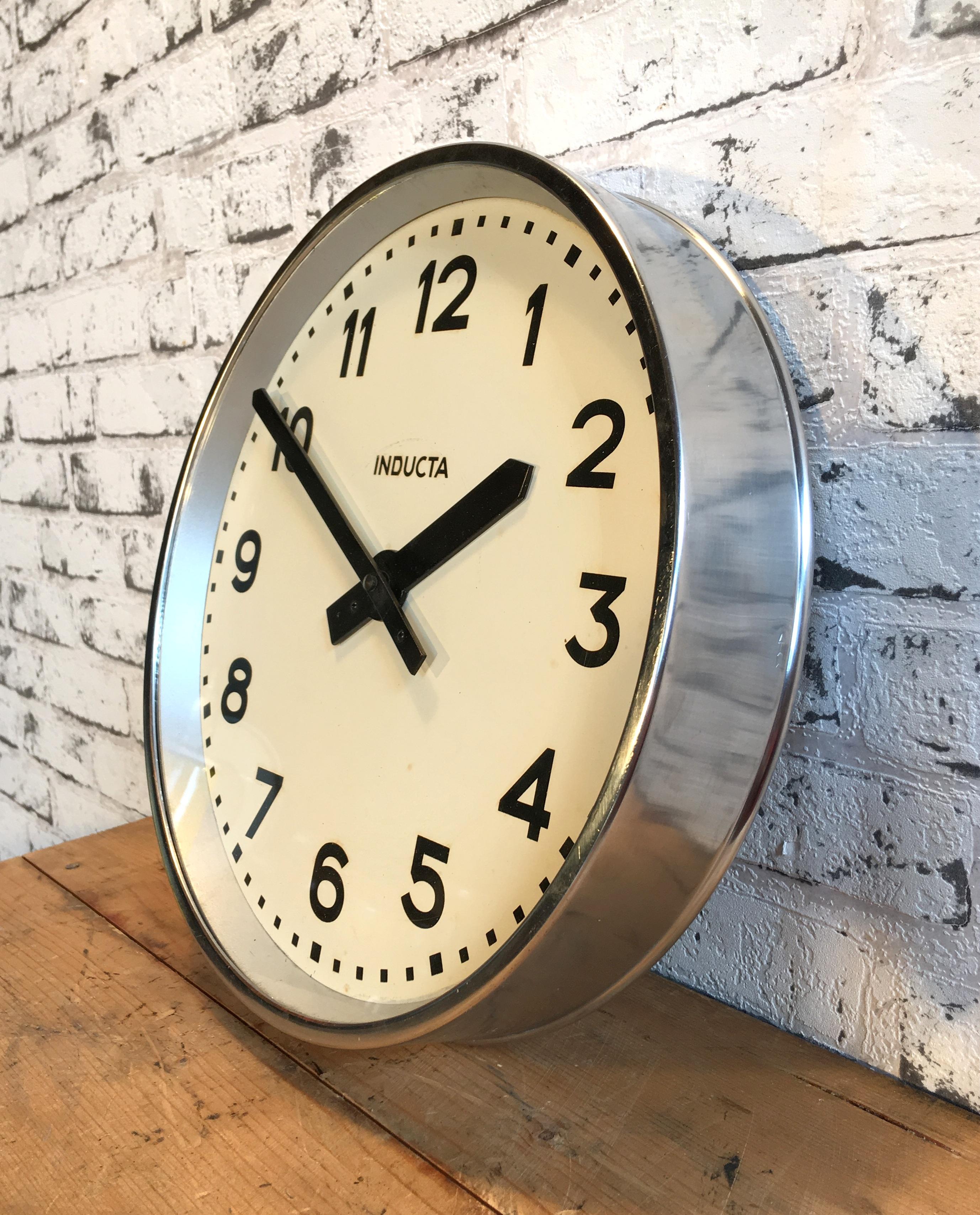 Swiss Vintage Industrial Wall Clock Inducta at 1stDibs | inducta clock