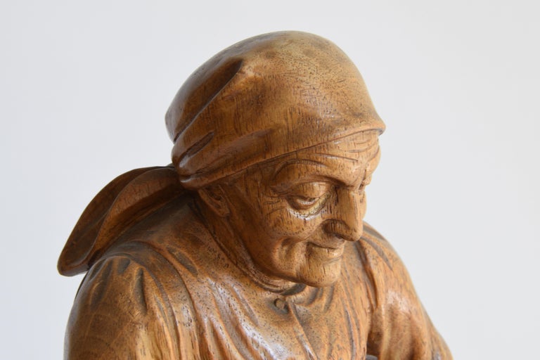 Swiss Brienz Wood Carving from Hans Trauffer Davos 1930s, Made from One ...