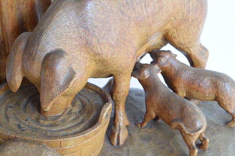 Swiss Brienz Wood Carving from Hans Trauffer Davos 1930s, Made from One ...