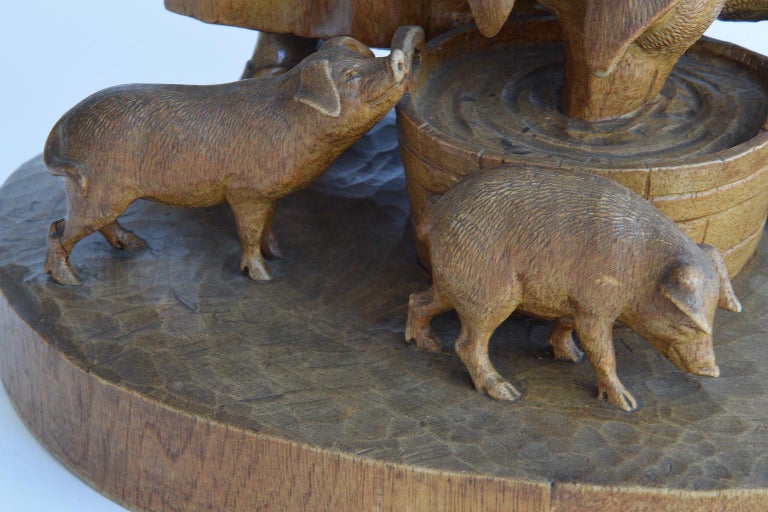 Swiss Brienz Wood Carving from Hans Trauffer Davos 1930s, Made from One ...