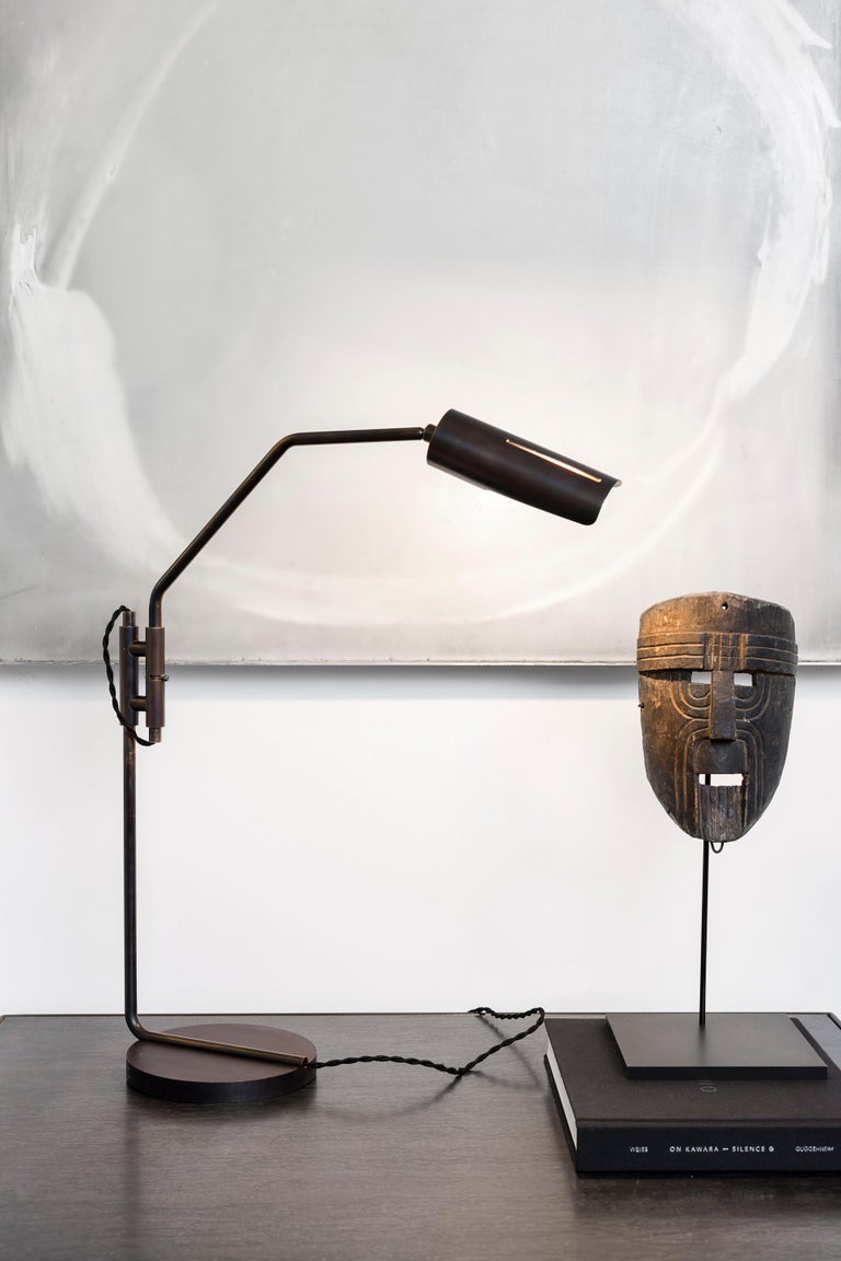 Switch Desk Lamp - patinated brass w/ blackened steel base For Sale at ...