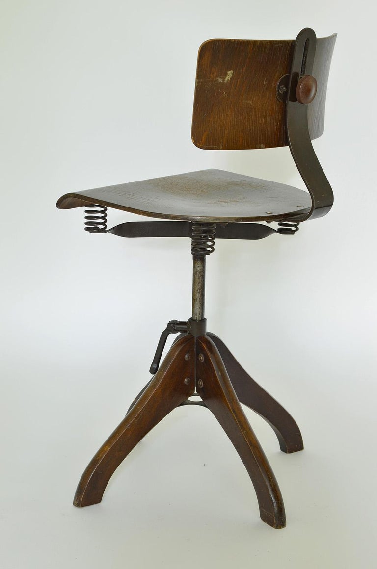 Swivel Chair by Margarete Klöber for Polstergleich, 1930s Germany, Dark ...