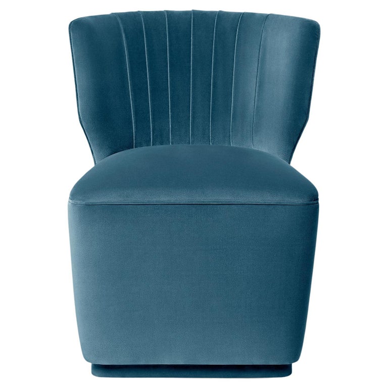 Swivel Dining Chair with Seaming Details on the Back For Sale at 1stDibs