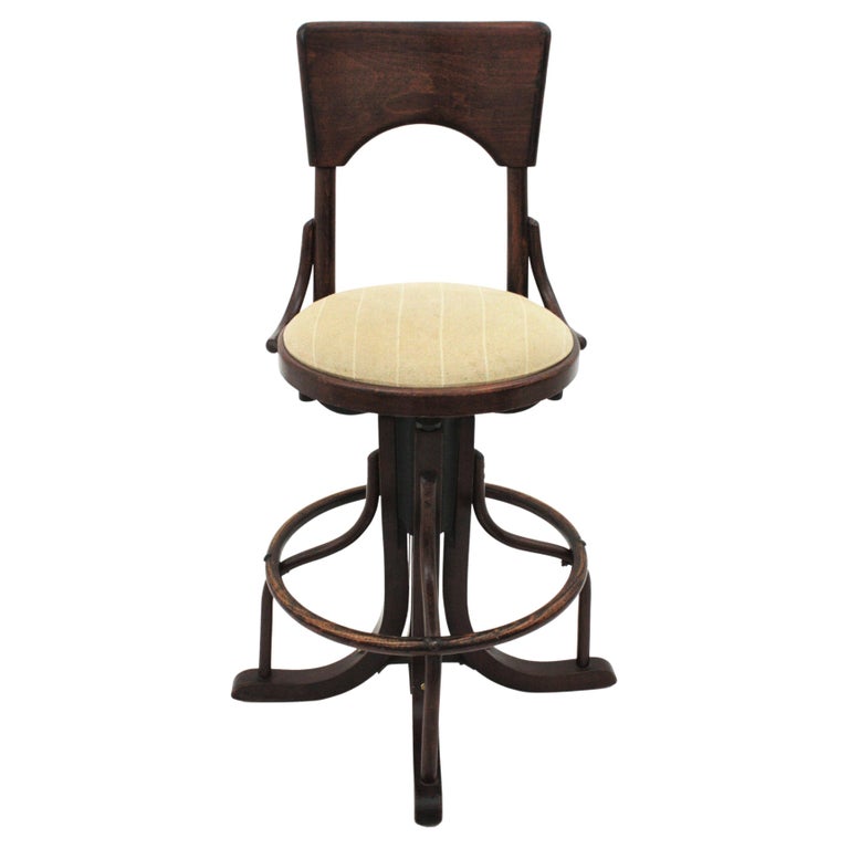 Swivel High Stool in Bentwood For Sale at 1stDibs