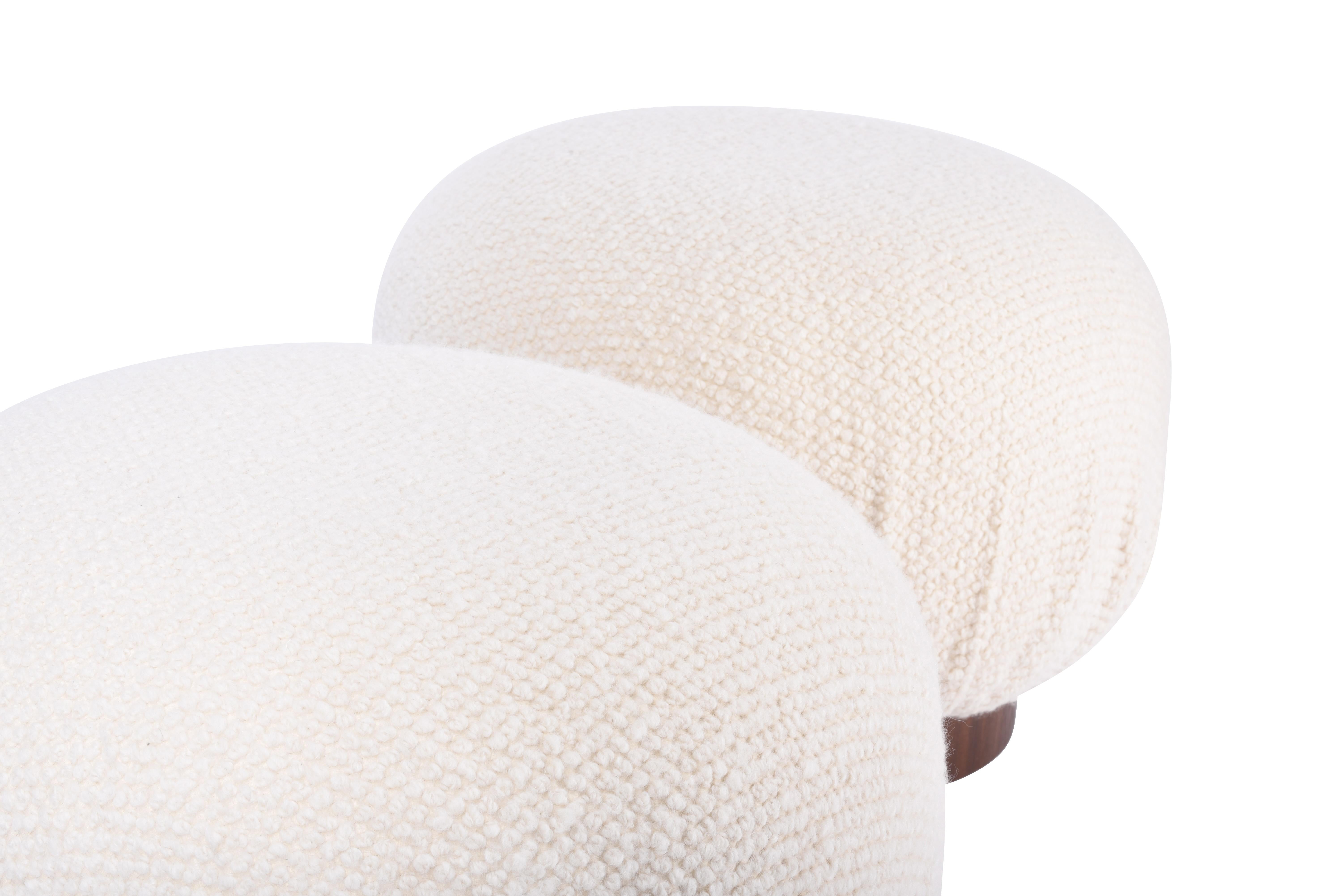 Swivel Pouf Ottomans on Walnut Bases at 1stDibs | poof ottoman, pouffe ...