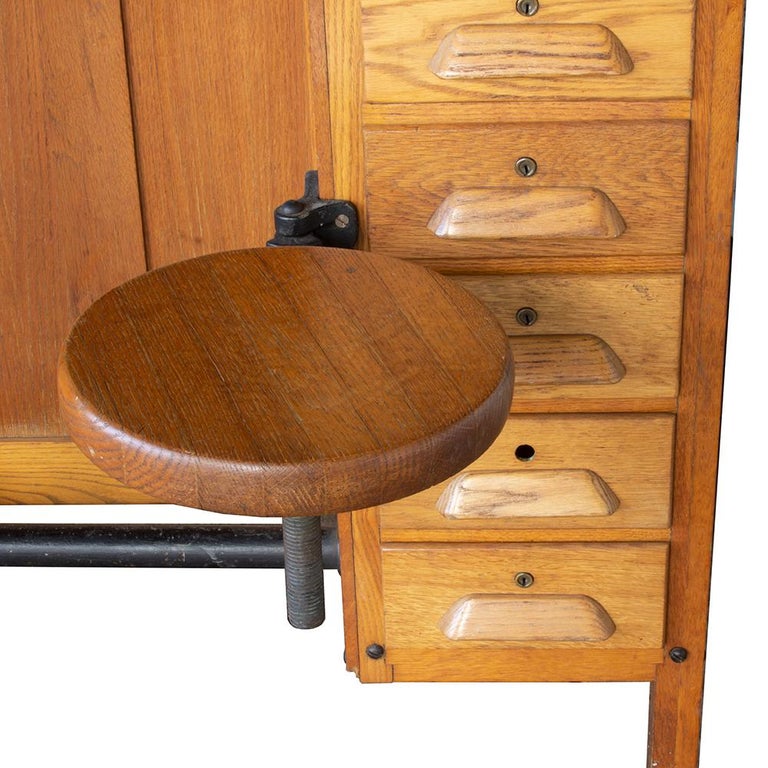 Swivel Seat Watchmaker's Desk at 1stDibs | watchmaker desk