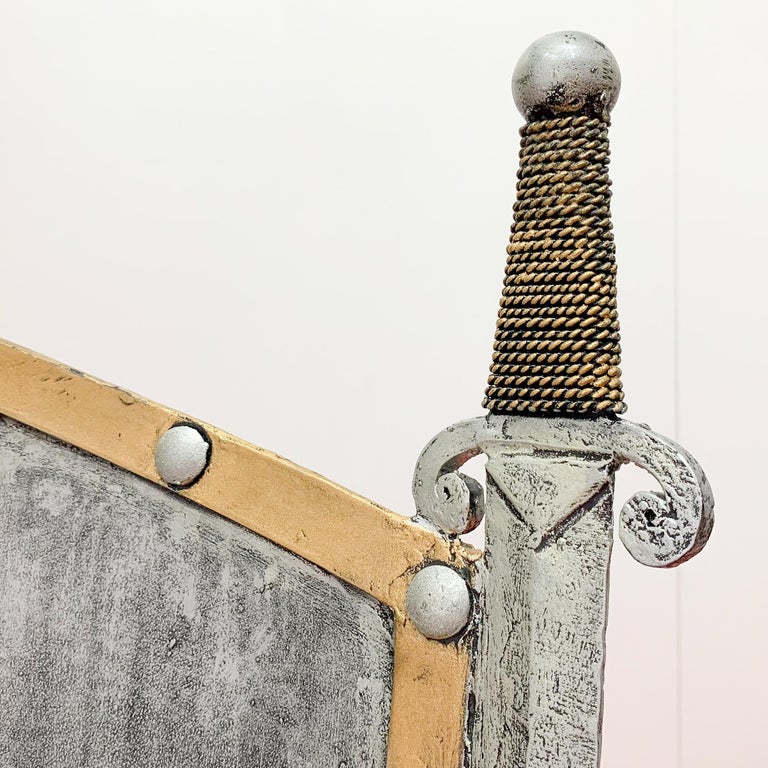 Sword and Shield Back Chair in Painted Iron - British, c1980s For Sale ...