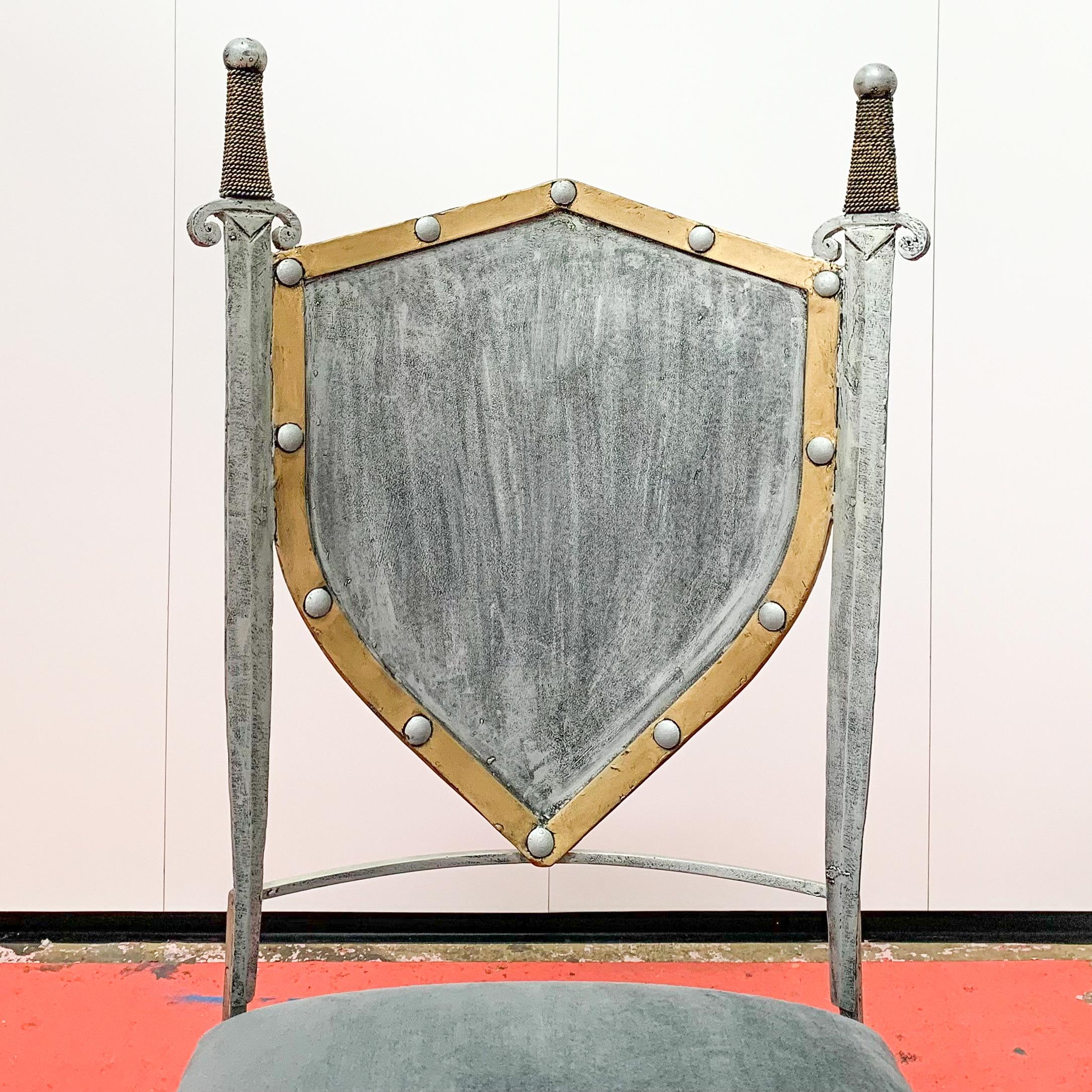 Sword and Shield Back Chair in Painted Iron - British, c1980s For Sale ...