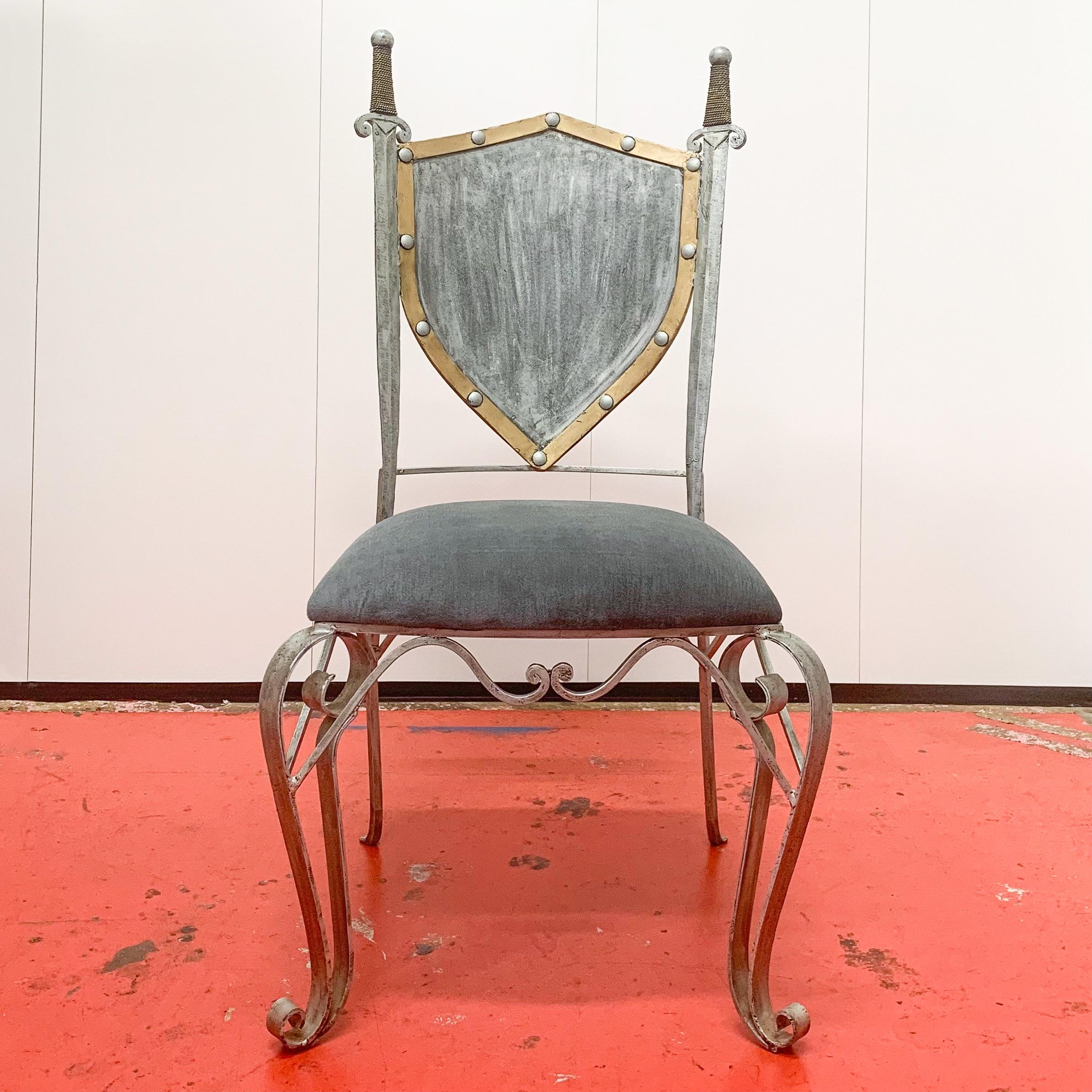Sword and Shield Back Chair in Painted Iron - British, c1980s For Sale ...