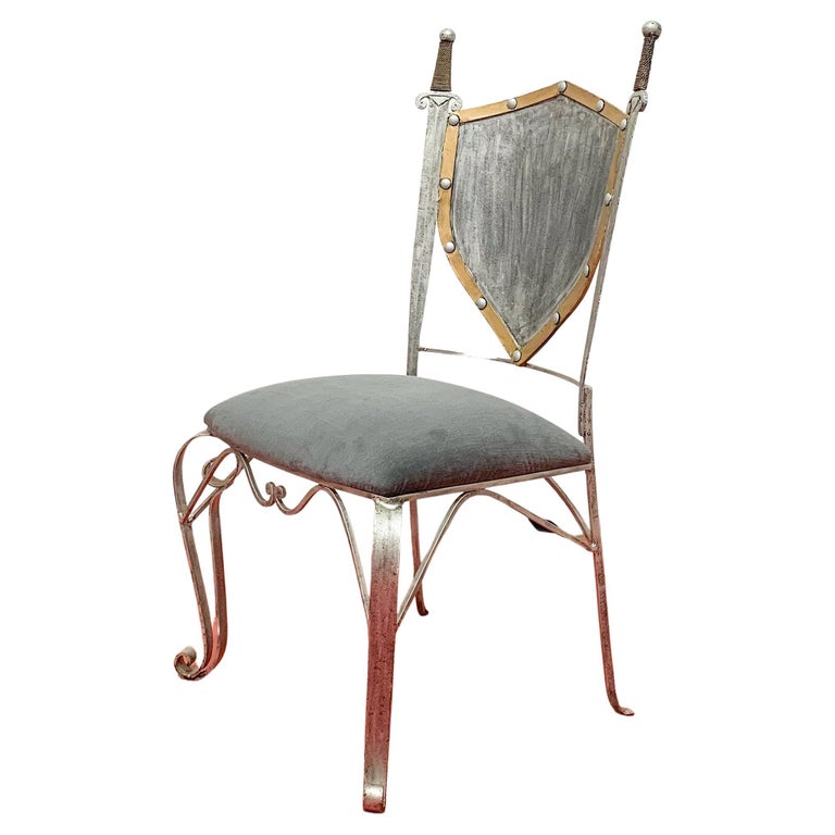 Sword and Shield Back Chair in Painted Iron - British, c1980s For Sale ...