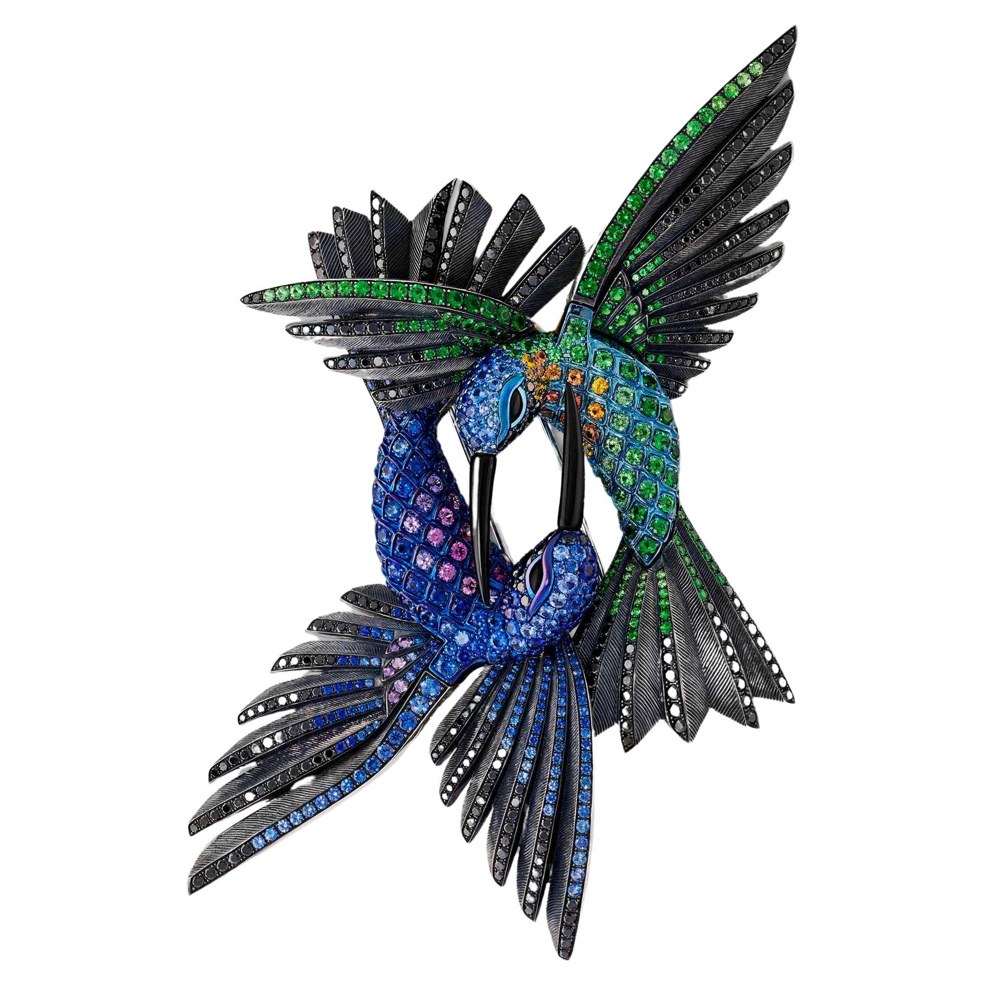 Sworn Enemies Titanium Flight Encounter Brooch For Sale at 1stDibs