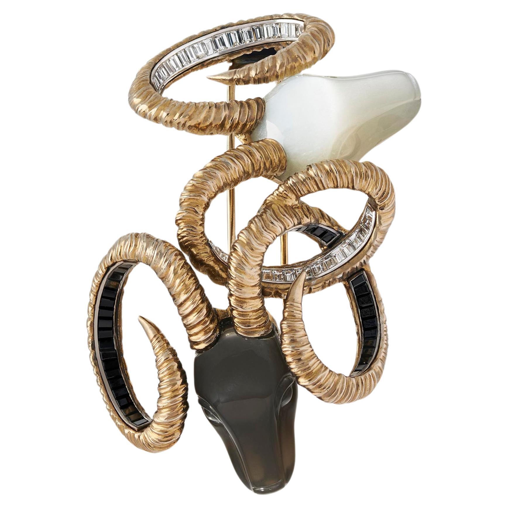 Sworn Enemies Titanium Ramification Brooch For Sale at 1stDibs