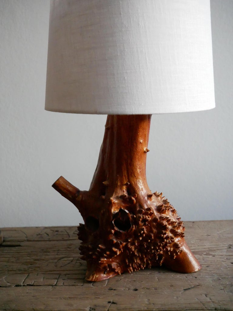 Swwedish Mid-Century Modern Burl Table Lamp, 1960s For Sale at 1stDibs