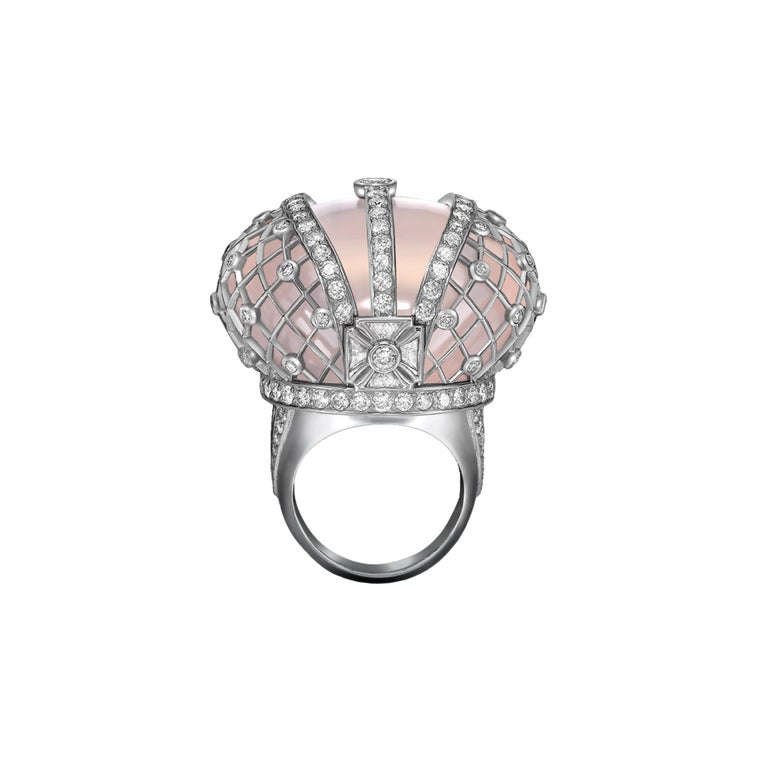 Sybarite Royal Jubilee Ring in White Gold with White Diamonds and Pink ...