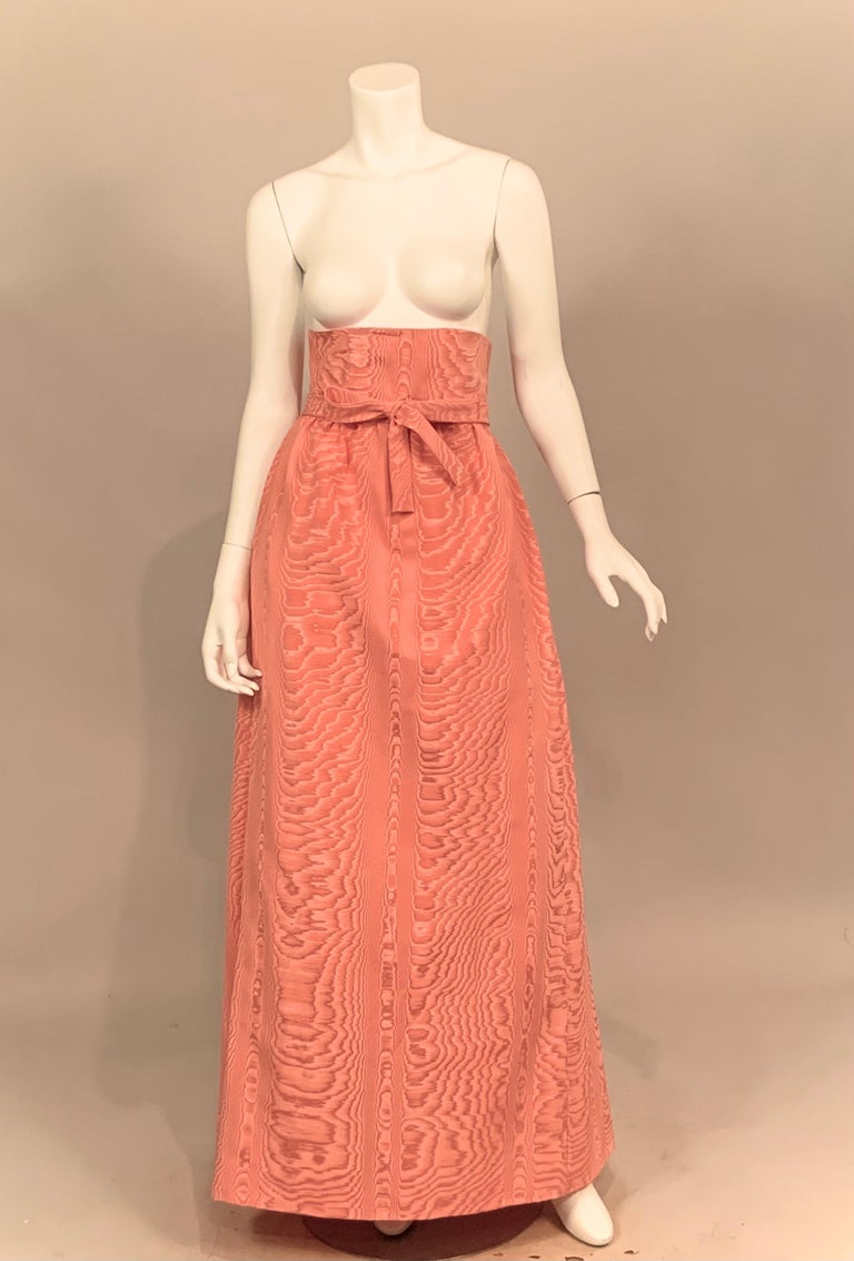 Sybil Connolly Pink Moire Silk Evening Skirt with a Cummerbund Style ...