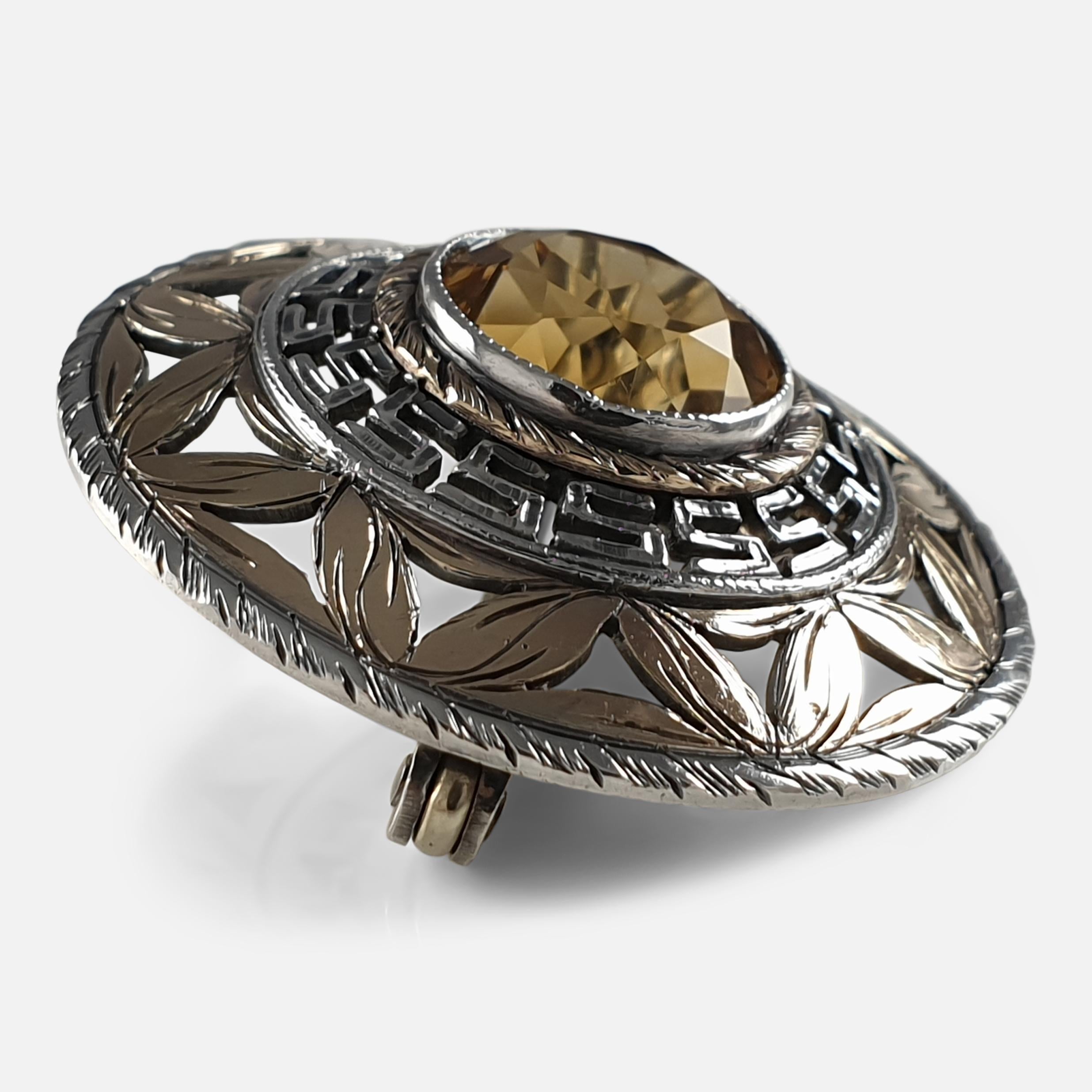 Sterling Silver Gilt and Citrine Target Brooch, Sibyl Dunlop, 1965 For ...