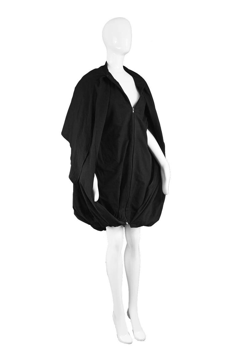 Sybilla Vintage 1980s Avant Garde Architectural Black Cape Coat Dress ...
