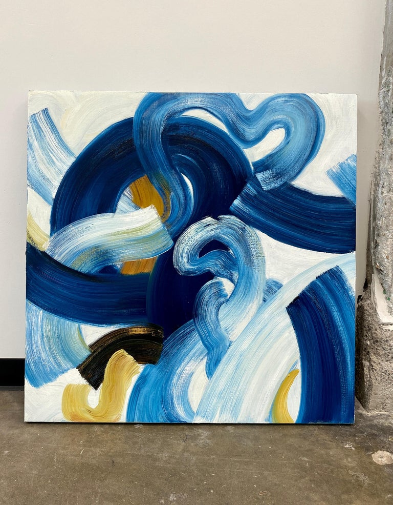 Sydney Yeager - Duet #2, Gestural Abstract Painting, Oil on Linen ...