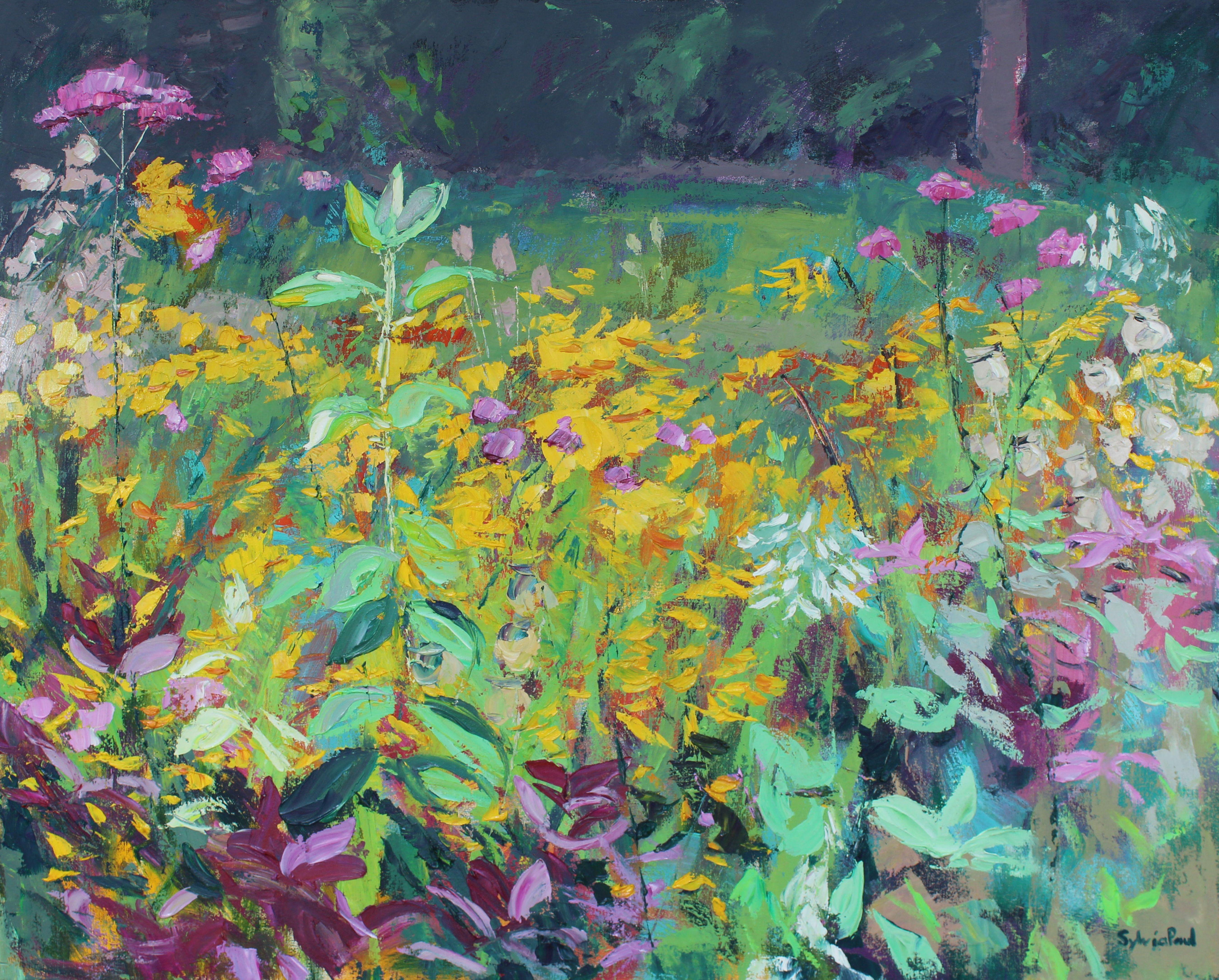 Sylvia Paul - Bright and Beautiful - original abstract floral Landscape ...