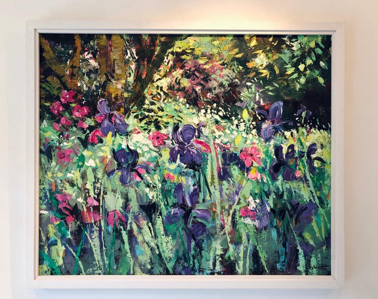 Sylvia Paul - Iris Garden - abstract Landscape floral impasto artwork ...